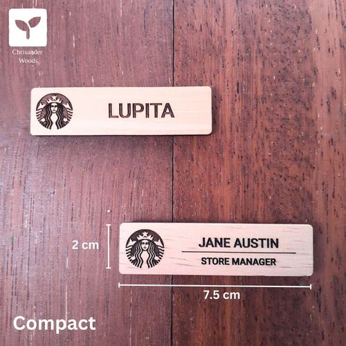 Jual Name Tag Magnet Custom Kayu | Papan Nama Dada Magnet Custom Kayu ...