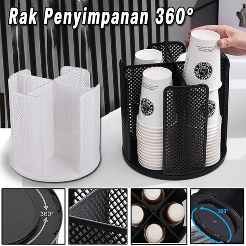 Jual Jls New Cup Dispenser Rotasi 360 Derajat Tempat Rak Penyimpanan ...