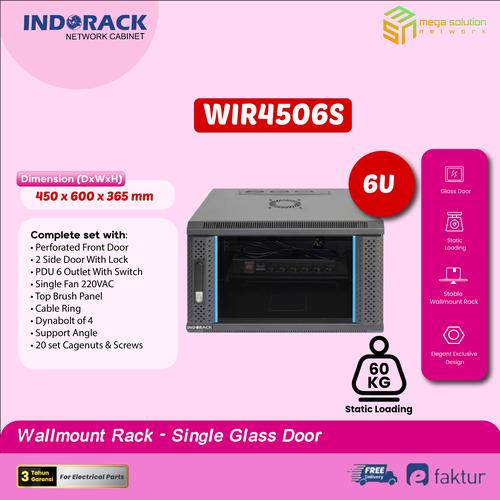 Jual Wallmount Rack Indorack 19" WIR4506S 6U Depth 450mm Single Door ...