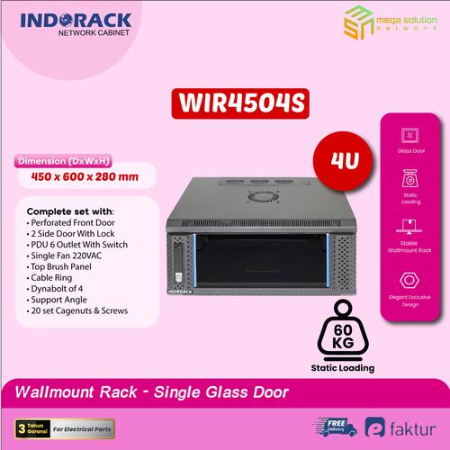 Jual Wallmount Rack Indorack 19" WIR4504S 4U Depth 450mm Single Door ...