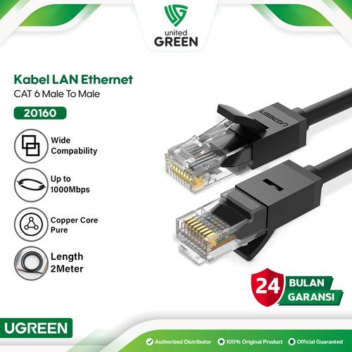 Jual UGREEN Kabel LAN RJ45 Cat.6 Gigabit Ethernet UTP 24AWG 1000Mbps 2 ...