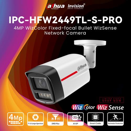 Jual Dahua IPC HFW2449TL-S-PRO 4MP WizColor Audio Fixed focal Bullet WizSense IP Camera Cctv ...