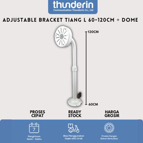 Jual Adjustable Bracket Tiang T 45 Dome L , Bracket CCTV Tiang 30-60Cm ...