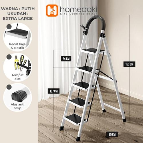 Jual NEW!! Homedoki Tangga Rumah Lipat Tangga Besi Lipat 3/4 Step ...
