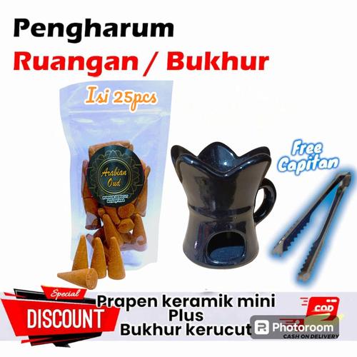 Jual 2in1 Buhur Kerucut Isi 25pcs By Hm+Prapen Kramik Mini Dupa Bukhur ...