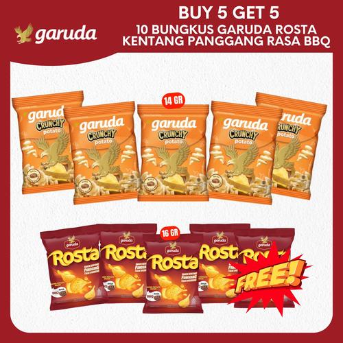 Promo BUY 5 GET 5 [5 BUNGKUS Garuda Crunchy Potato Rasa BBQ [14gr/ PCS ...
