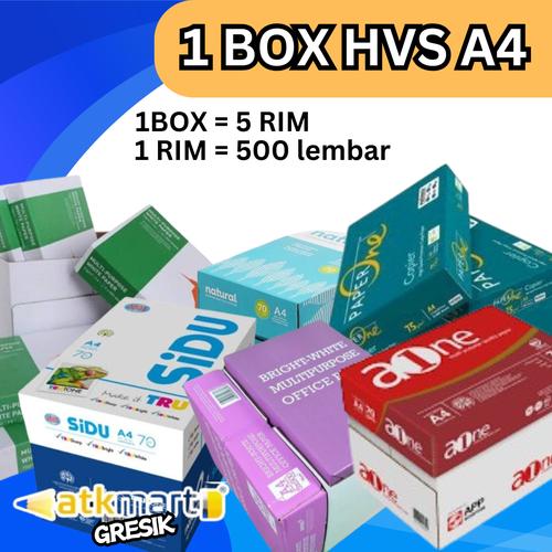 Jual (KARTON/BOX) KERTAS HVS A4 75 GRAM 70 GRAM ISI 5 RIM 2500 LEMBAR ...