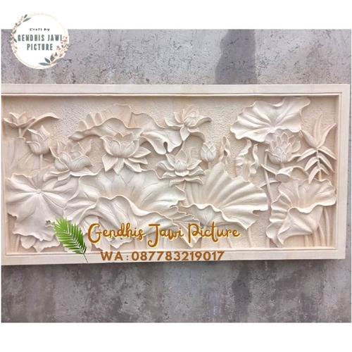 Jual Ukiran Relief Motif Lotus Daun Lebar Wall Panel Hiasan Dinding ...