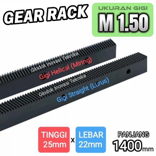 Jual Batang rel guide helical straight gigi miring lurus gear rack ...