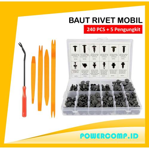 Jual Paket 240PCS Baut Rivet Mobil/Universal Klip Bumper Baut Body Plastik Clip Kancing Motor ...