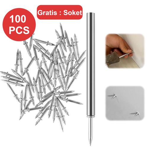 Jual 100 PCS Paku Baja Dua Arah Kepala Ganda Halus & Ulir Dengan Soket ...