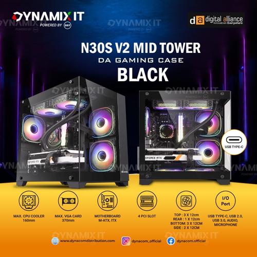 Jual [+Palet Kayu] Digital Alliance N30S V2 Panoramic TG Mid-Tower ATX PC Case - Black - Kota ...