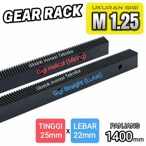 Jual batang rel guide helical gear rack pinion 1.25 CNC Router - Rack ...
