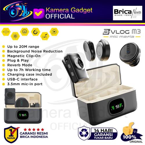 Jual Brica B-VLOG M3 Dual Magnetic Clip Wireless Microphone - Clip On ...
