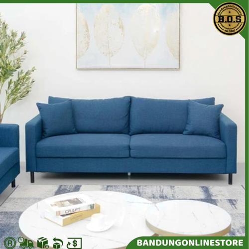 Jual Sofa Fabric 3 Seater Dudukan Modern Biru Dallas Nordia Sofa Bed ...