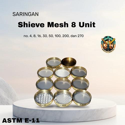 Jual Ayakan Analysis Sieve Mesh Complete 1 SET No 4, 8, 16, 30, 50, 100 ...