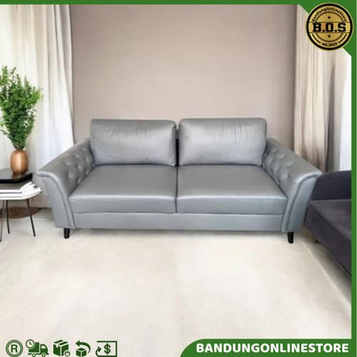 Jual Sofa Fabric 3 Seater Dudukan Abu Selma Sofa Bed Lora Sofa Ruang Tamu Keluarga Grey - Kota ...