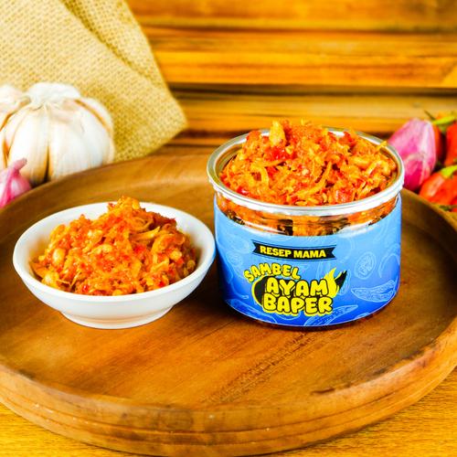 Jual Sambal Ayam Baper Resep Mama [150 gr] - Ayam Suwir Cabai Pedas ...