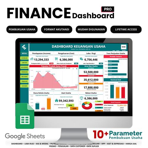 Promo DASHBOARD KEUANGAN USAHA | Desain Interaktif dan Full Automatic Calculation | SPREADSHEET ...