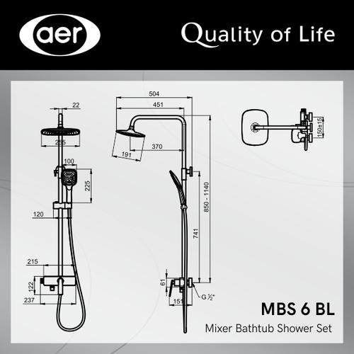 Promo AER Mixer Bathub Shower Set Panas-Dingin, Kran Air, Keran MBS 6 ...