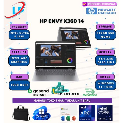 Jual Hp envy x360 14 oled ultra 5 125U 16gb 512gb w11+ohs 14.0 2.8k ...