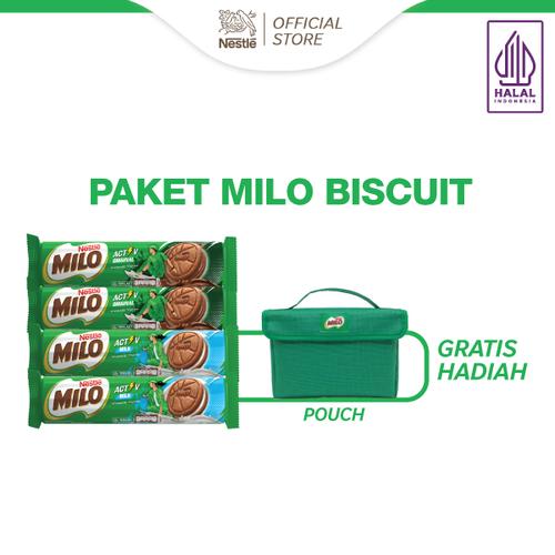 Promo MILO Biscuit Original & Milk 104g (2+2) Free Pouch MILO - Kota ...