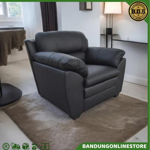 Jual Sofa Kulit 1 Seater Hitam Informa Sofa Elegan Mewah Ziva Sofa ...