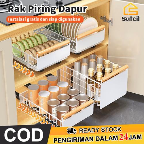 Jual Sutcil Rak piring tarik rak laci piring rak dapur serbaguna lemari ...
