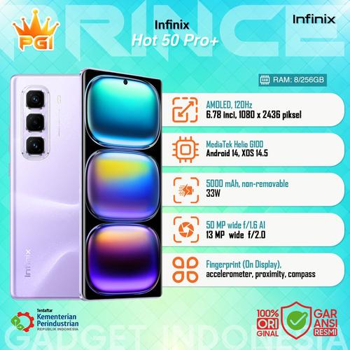 Promo Infinix Hot 50 Pro Plus 8/256GB Garansi Resmi Indonesia - Ungu ...