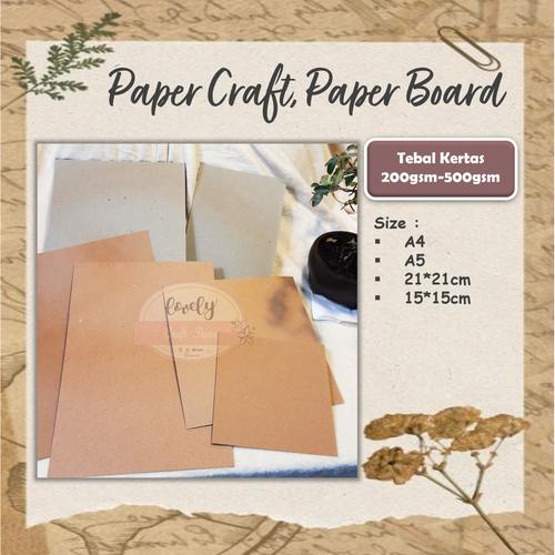 Jual Paper Craft Brown Kertas Kraft Coklat 200gsm-500gsm, Paper Board ...