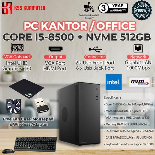 Jual [Baru]Komputer/PC Rakitan I5 Cocok untuk Kantor/Office Bergaransi - RAM 8GB DDR4, SSD ONY ...