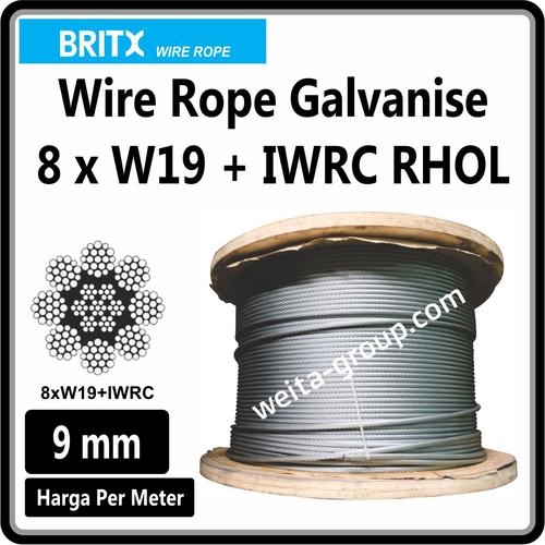 Jual Wire Rope Galvanise / Kawat Sling Baja Galvanis 9mm 8xW19 + IWRC ...