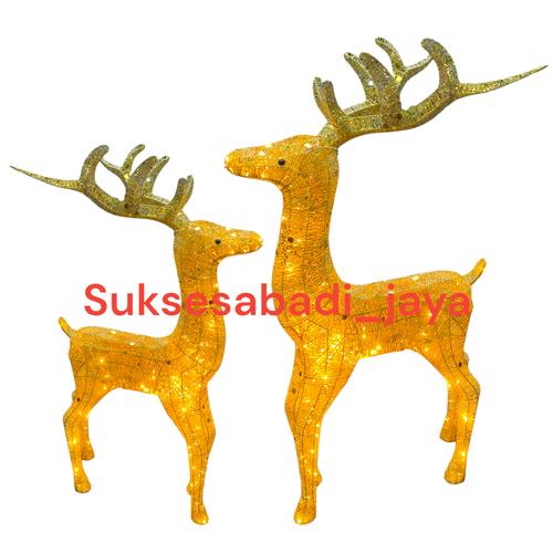 Promo Pajangan Rusa NATAL ukuran 80cm-150cm/ Dekorasi WIRE DEER Jumbo ...