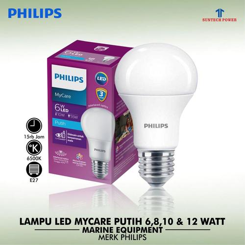 Jual Lampu Bohlam Merk Philips LED Bulb E27 6 watt 10 watt 12 watt 15 ...