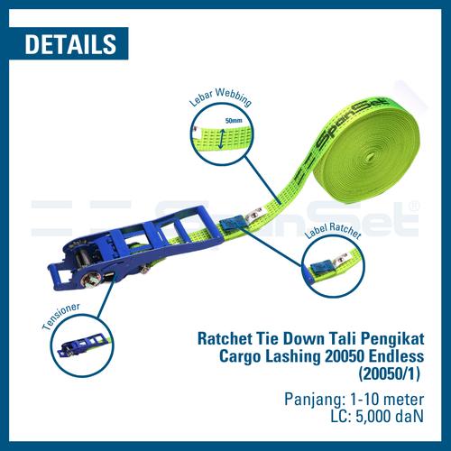 Promo [20050/1] SPANSET Tali Ratchet Tie Down Cargo Lashing Track Belt ...