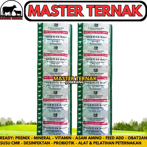 Jual PRO B PLEK BOLUS 1 STRIP (5 BOLUS) - Vitamin B complex Hewan Sapi ...
