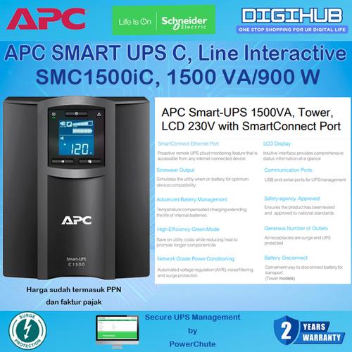 Jual SMC1500iC, APC Smart-UPS 1500VA, 900W, Tower, LCD 230V with SmartConnect Port - Jakarta ...