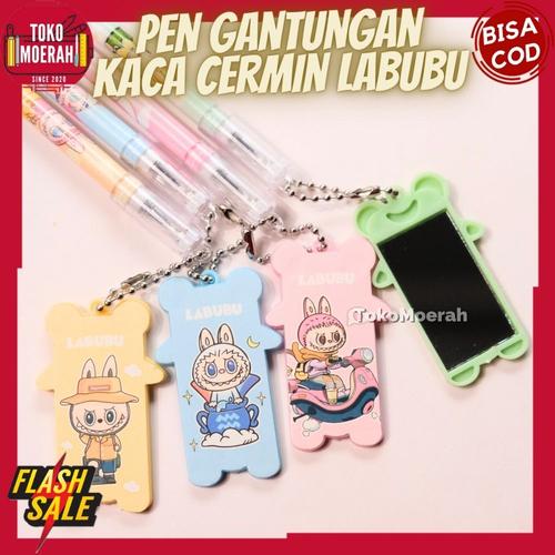 Jual PEN LABUBU PULPEN GANTUNGAN CERMIN KACA LABUBU LUCU UNIK PEN ...