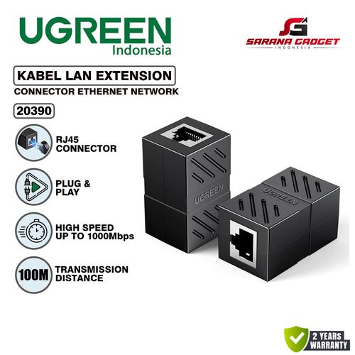 Jual UGREEN 20390 LAN Konektor Adapter RJ45 Connector Barrel UTP RJ45 ...