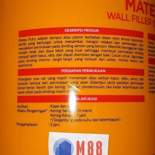 Jual Matex Wall Filler 4 kg - Putty Plamir Tembok Plamur Tembok Galon ...