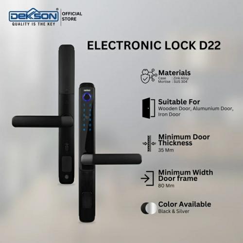 Jual Dekkson Smart Door Digital Lock Kunci Pintu Handle EL D22 Black ...