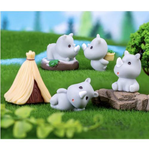 Jual miniatur badak bahan resin utk art n craft, diorama, terrarium ...