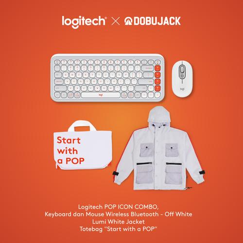 Promo Logitech POP ICON COMBO Keyboard dan Mouse Bluetooth Off White X ...