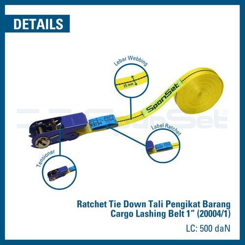 Jual SpanSet Ratchet Tie Down Tali Pengikat Barang Cargo Lashing Belt 1 ...