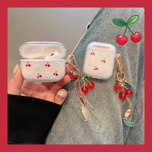 Jual Po Transparet Cherry Smile Silicone Case For Airpods 4 2024 ...