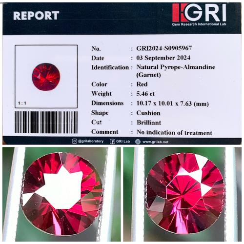 Promo Natural Pyrope-Almandine Garnet 5.46 cts. LOUPE CLEAN, FULL LUSTER, CUSTOM CUT - Jakarta ...