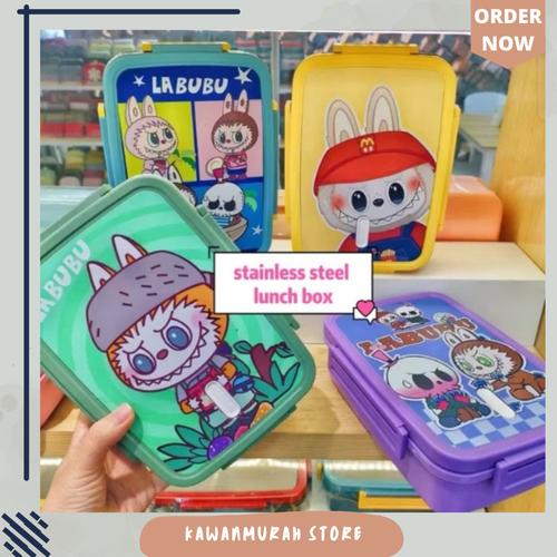 Jual Kotak Makan Stainless SUS 304 Motif Labubu Anti Tumpah / Tempat ...