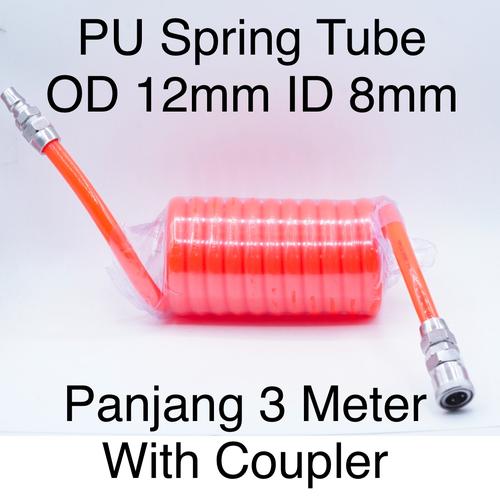 Jual PU 12x8 mm 12mm x 8mm OD 12mm ID 8mm Panjang 3 meter Recoil Hose ...