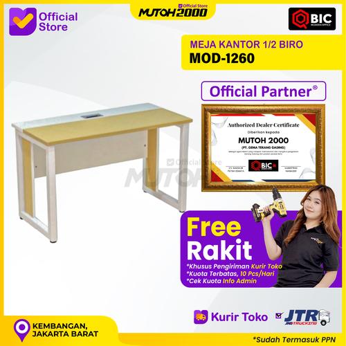 Promo Meja kantor 1/2 Biro Tanpa Laci Kaki Besi QBIC Maple MOD-1260 ...