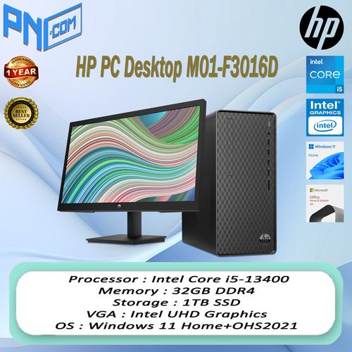 Jual HP PC Desktop M01-F3016D Intel Core i5-13400 32GB 1TB SSD W11H+OHS2021 Monitor 21.5" 1Y ...